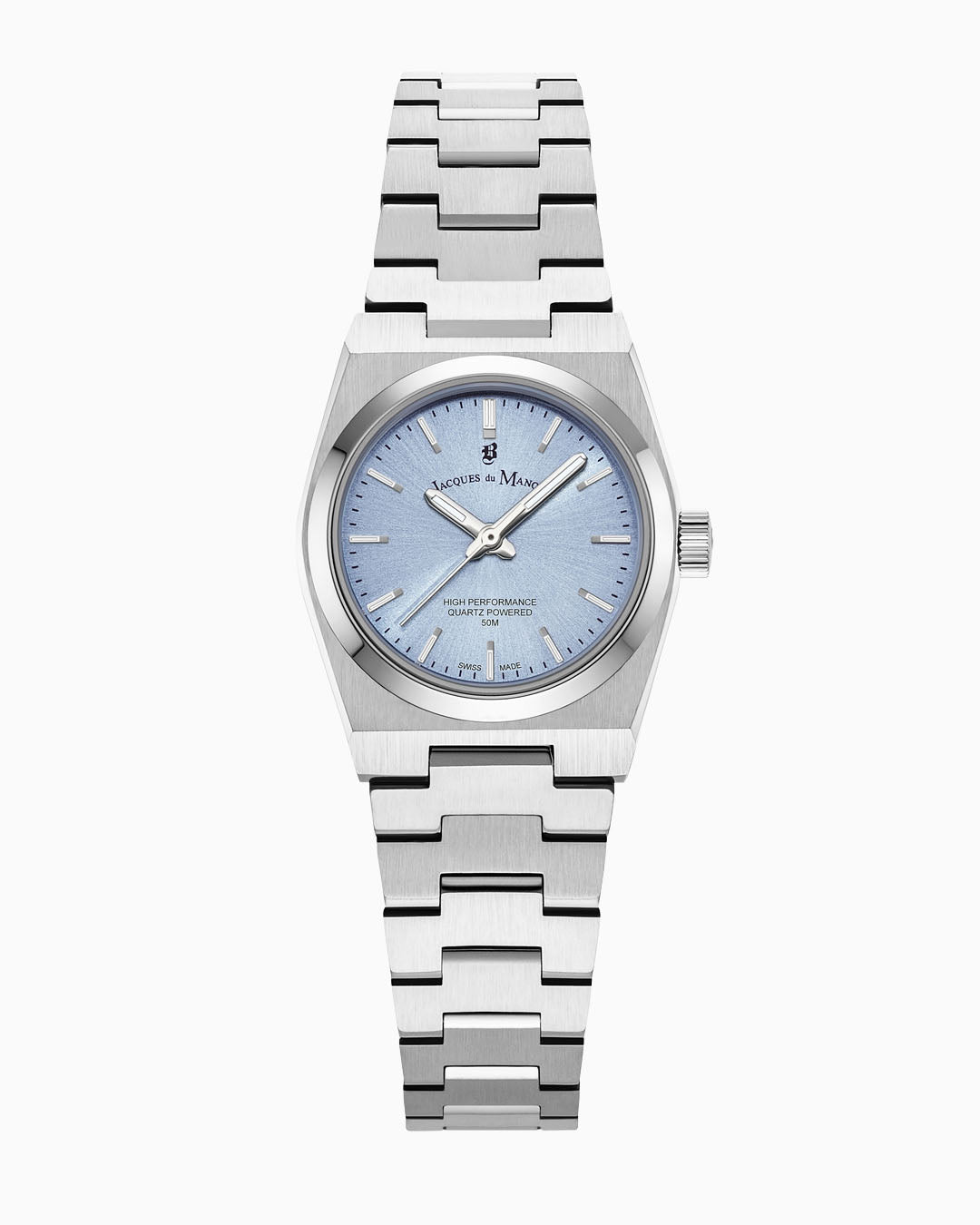 Horizon Ladies 25mm Three-Hand Silver-tone Lightblue dial Stainless steel swiss watch - Jacques ...